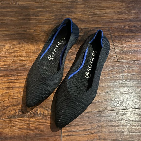 Rothy's | Shoes | Rothys Size 8 Black Pointed Flats | Poshmark